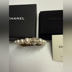 CHANEL | Accessories | Chanel Faux Pearl Coco Mark Barrette | Poshmark
